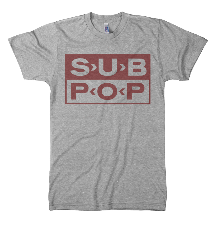 Sub Pop - Sub Pop Logo Grey w/Crimson Shirt | Sub Pop Mega Mart